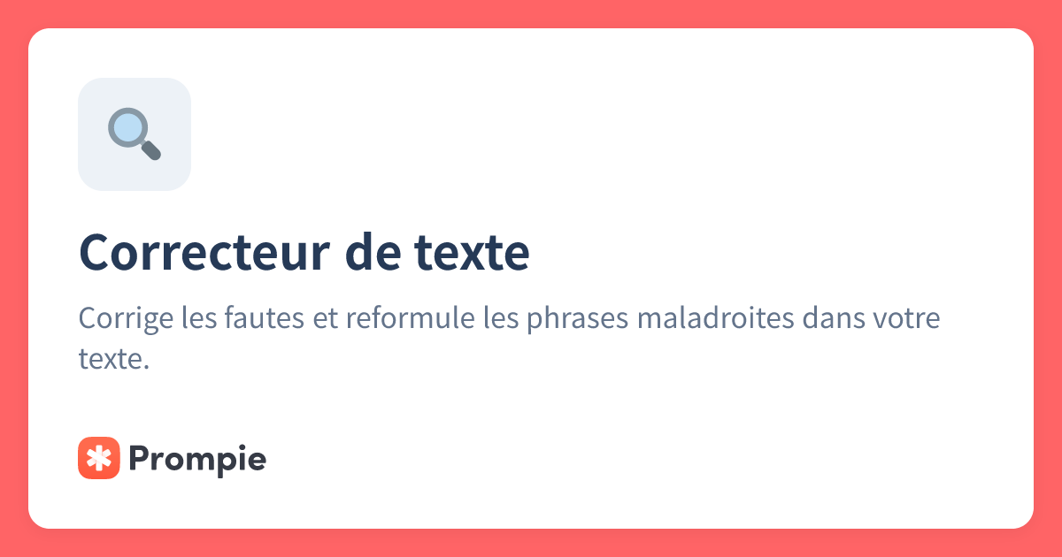 Correcteur de texte | Prompie