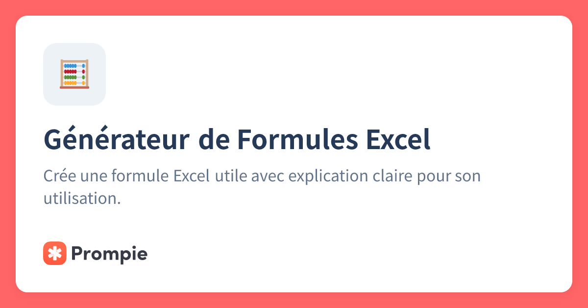 Générateur de Formules Excel | Prompie