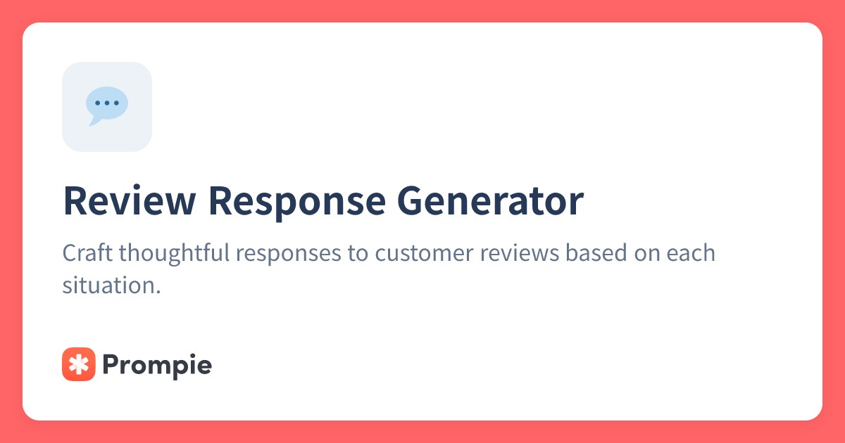 Review Response Generator | Prompie