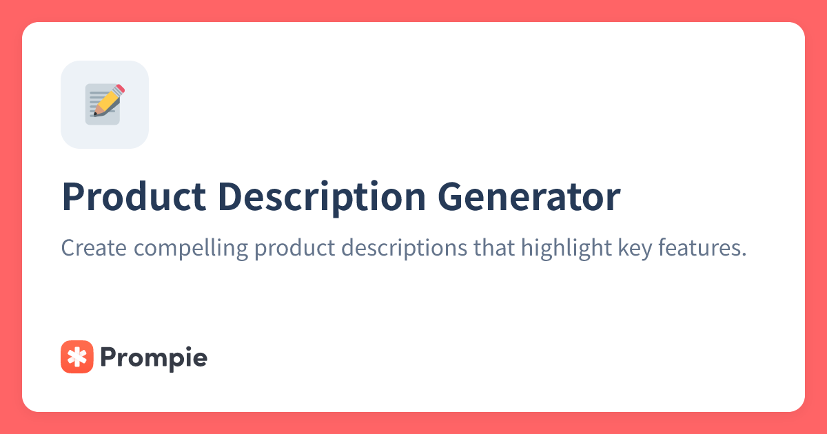 Product Description Generator | Prompie
