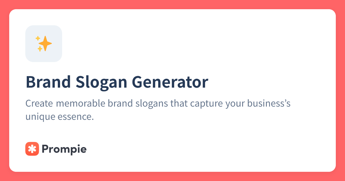 Brand Slogan Generator | Prompie