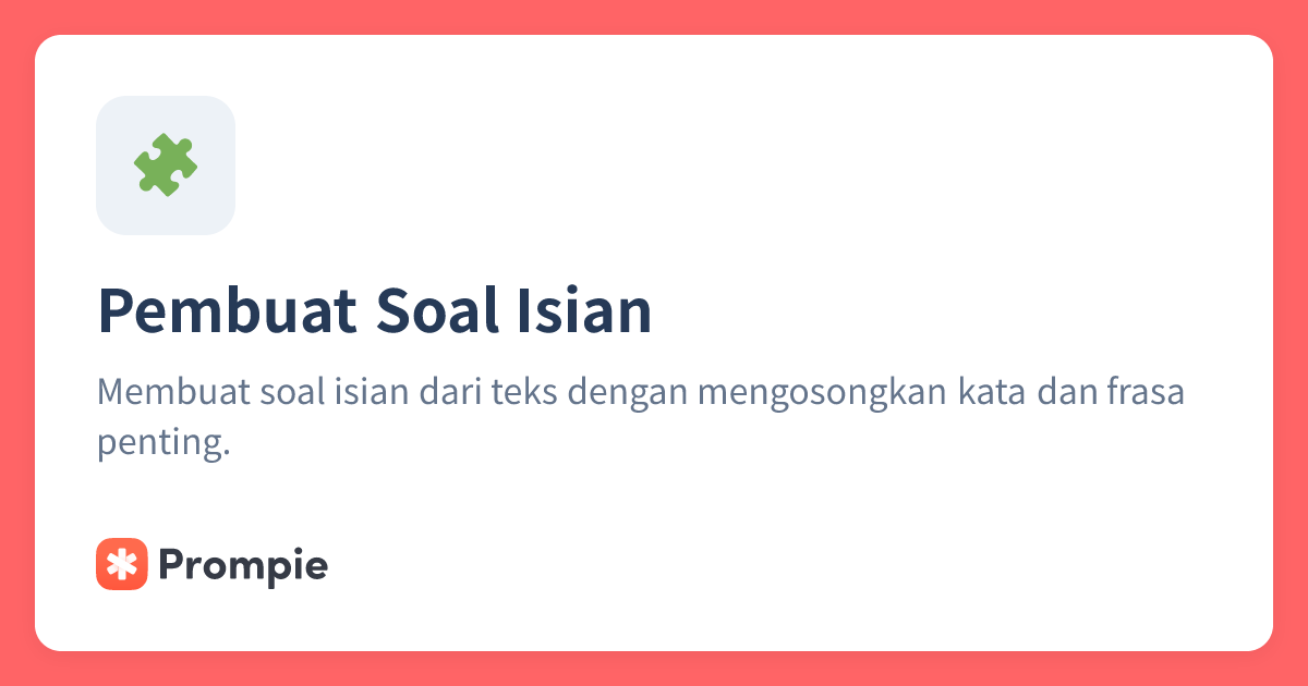 Pembuat Soal Isian | Prompie